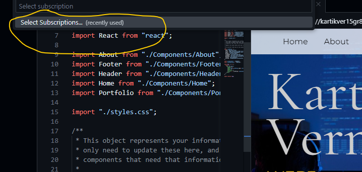 Facing issues while deploying the JavaScript Portfolio website using Azure · microsoft ...