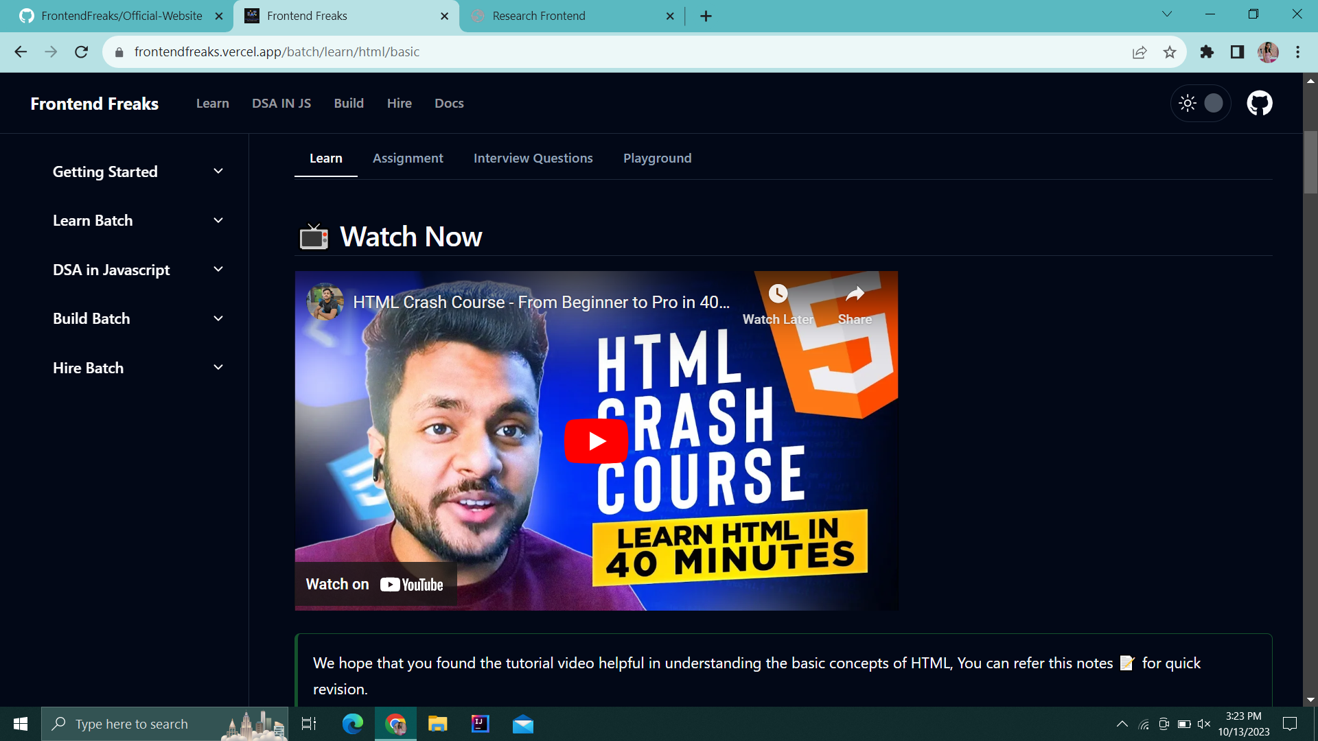 Want to add "HTML in Hindi" video of web dev Bootcamp in batch/learn/html/basic section · Issue ...