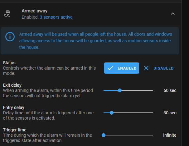 Exit Delay enabled, arming still cancels upon open door. · Issue #672 · nielsfaber/alarmo · GitHub