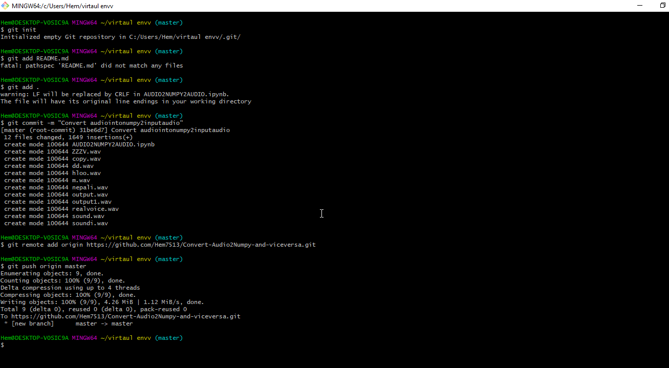 GitHub - Agapio7/Convert-Audio2Numpy-and-viceversa: ConvertNumpy2Array and viceversa