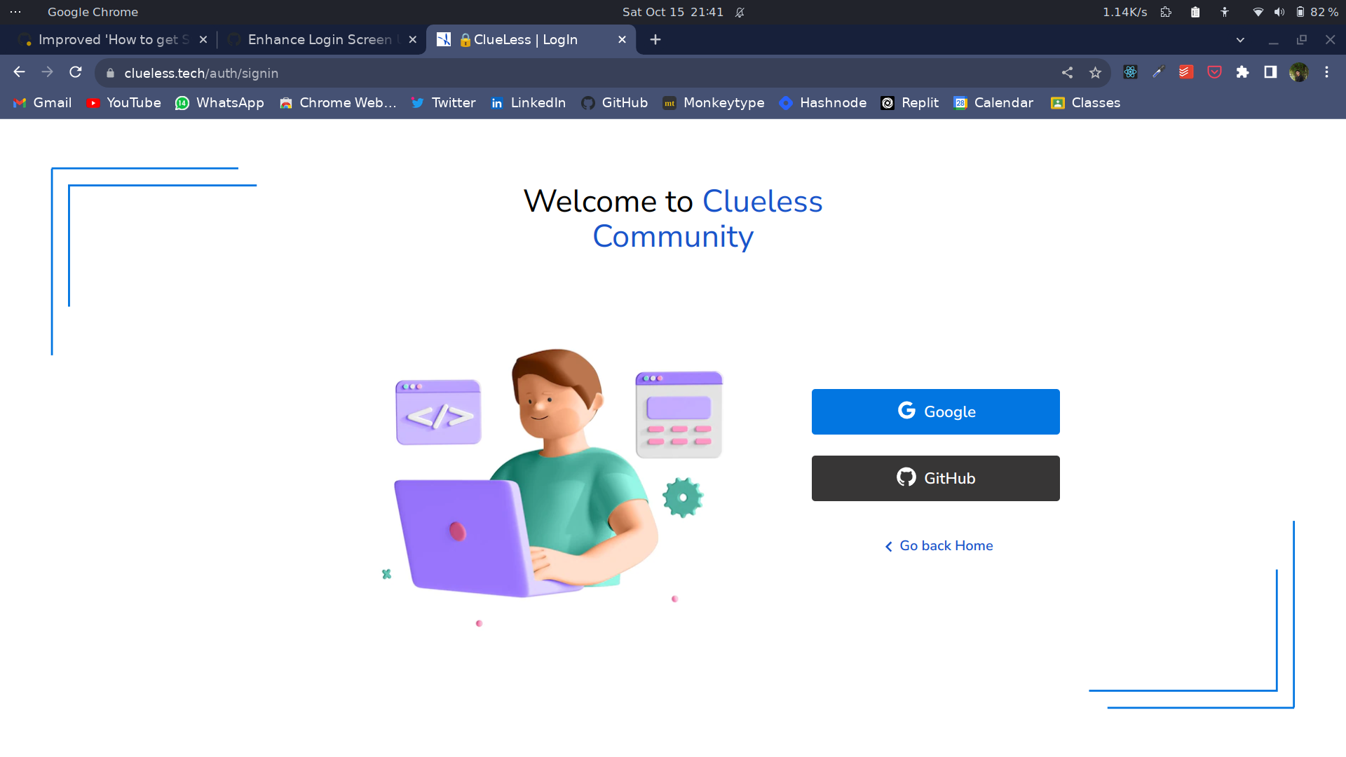 Enhance Login Screen UI · Issue #259 · Clueless-Community/clueless-official-website · GitHub
