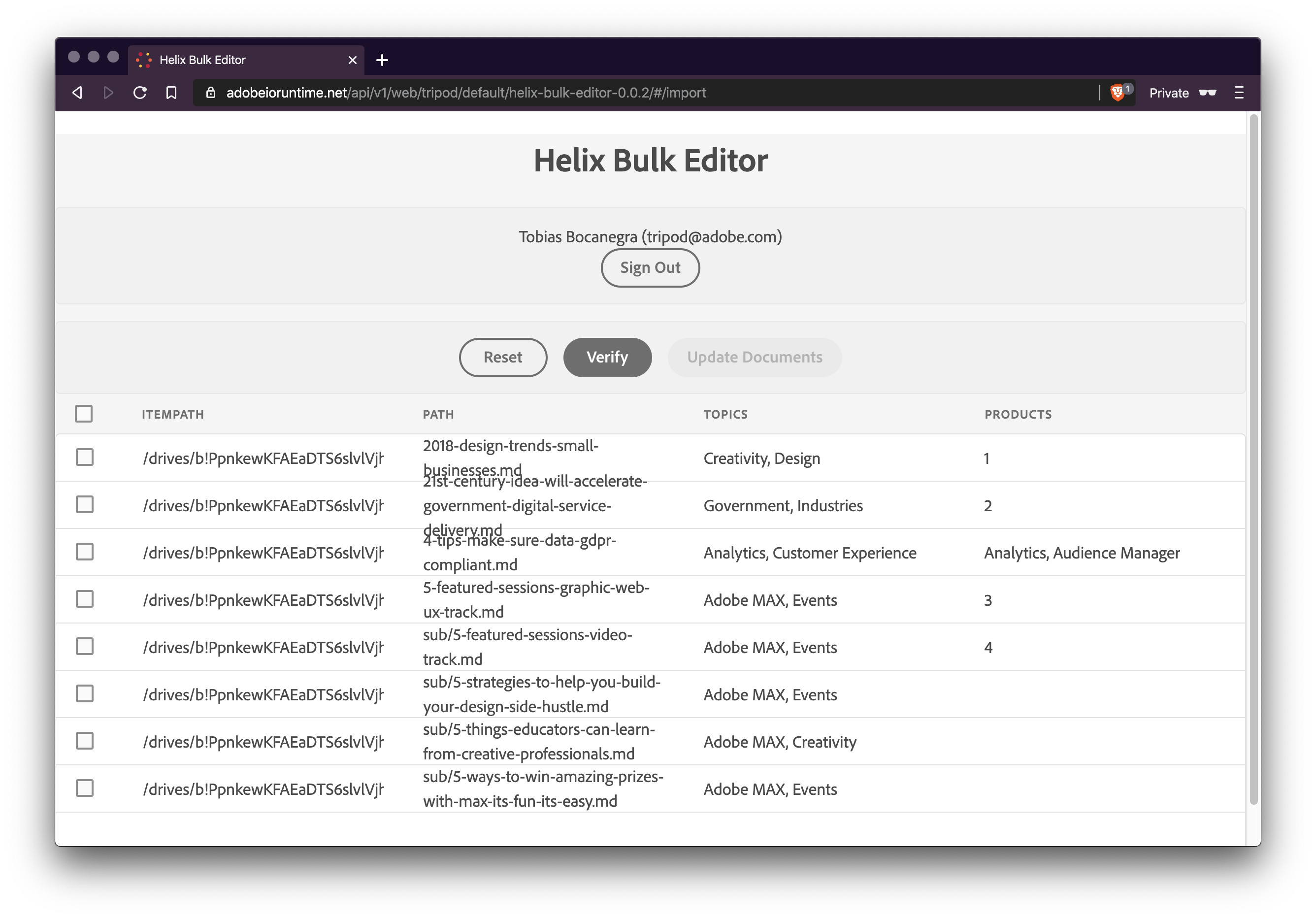 Bulk Editor: Export and Import table · Issue #86 · adobe/theblog · GitHub