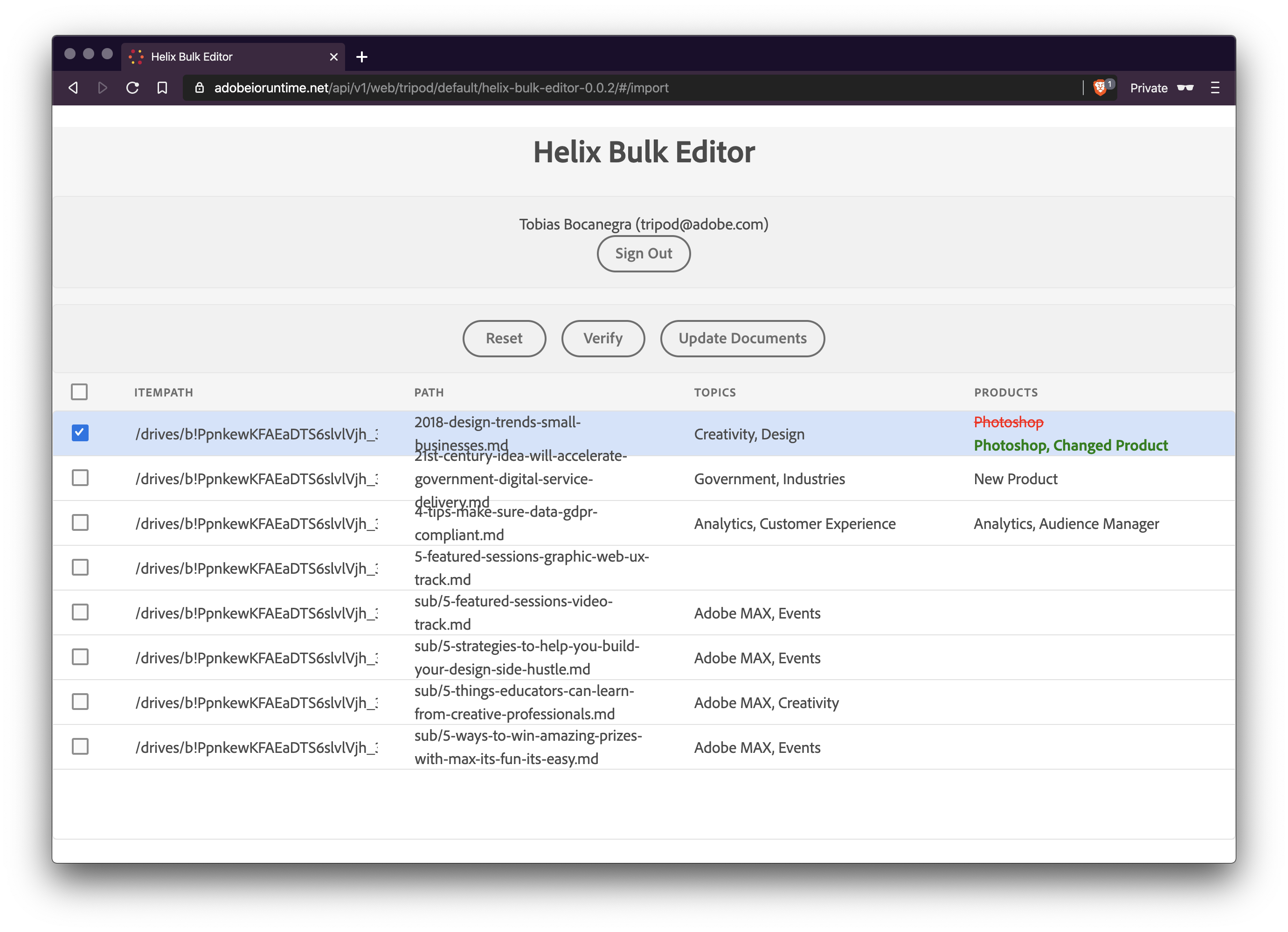 Bulk Editor: Export and Import table · Issue #86 · adobe/theblog · GitHub