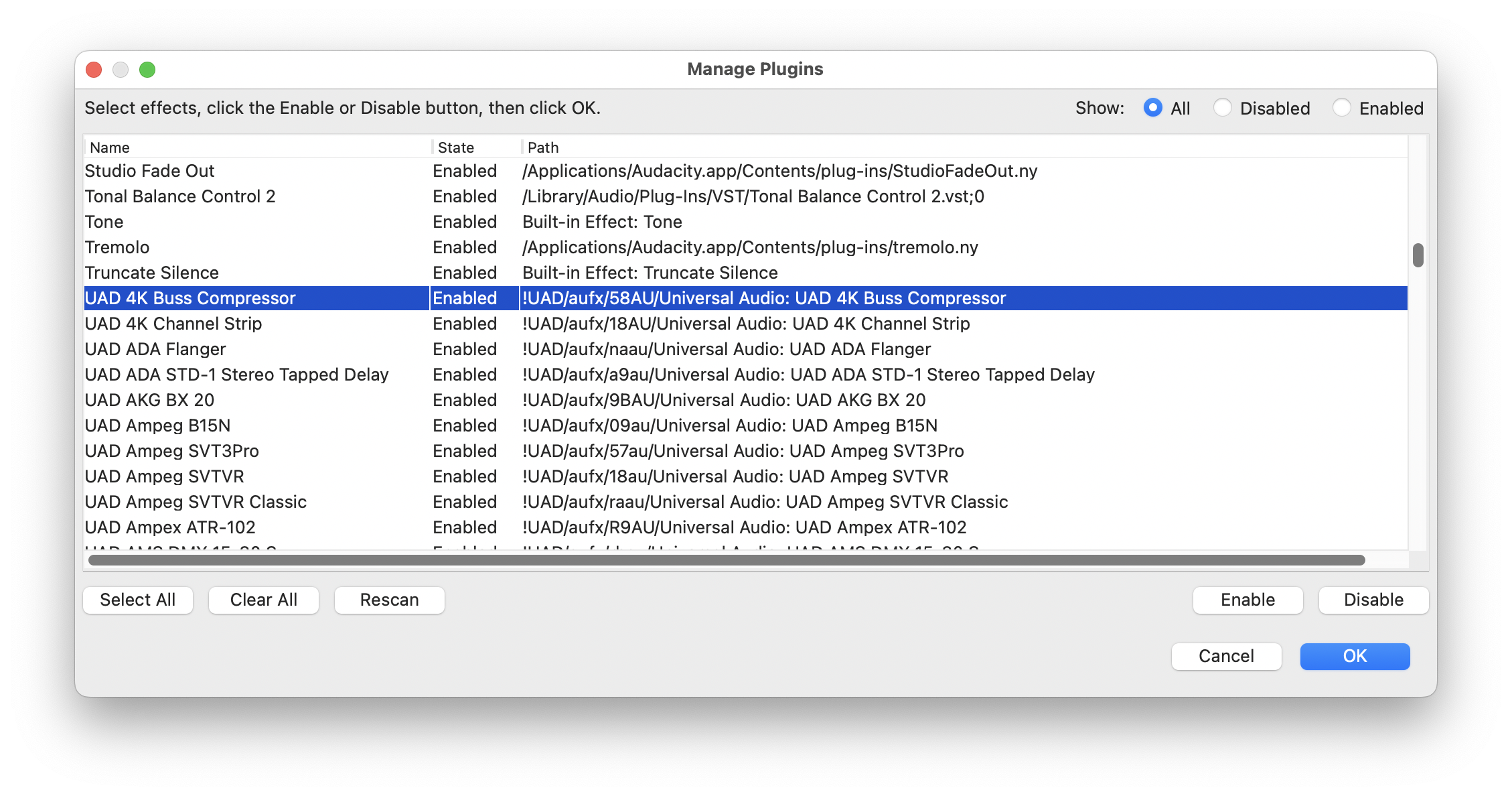Add a skip option + timeout to plugin validation · Issue #3802 · audacity/audacity · GitHub