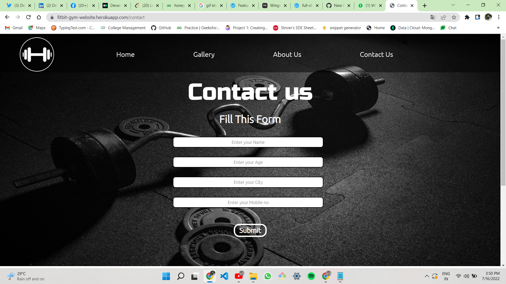 GitHub - honey2438/Fitbit-Gym-Website