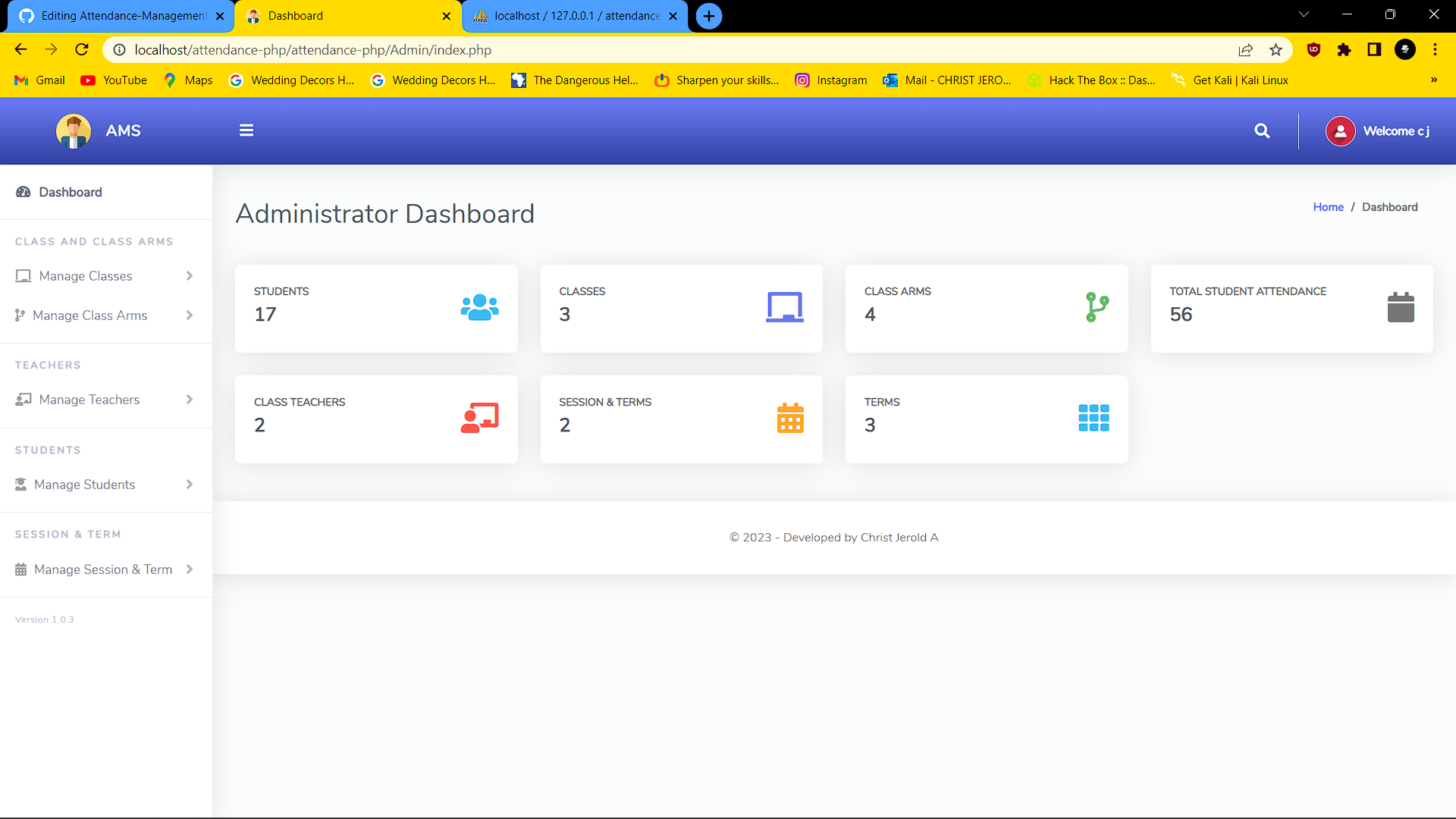GitHub - christjeroldOO7/Attendance-Management-System