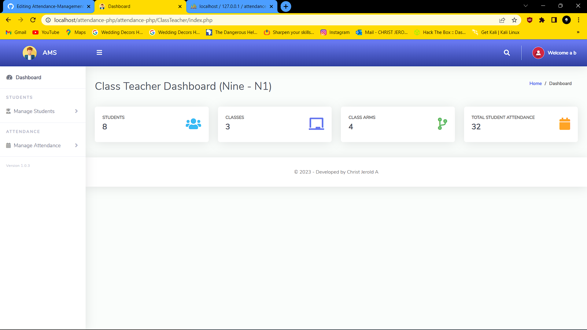 GitHub - christjeroldOO7/Attendance-Management-System