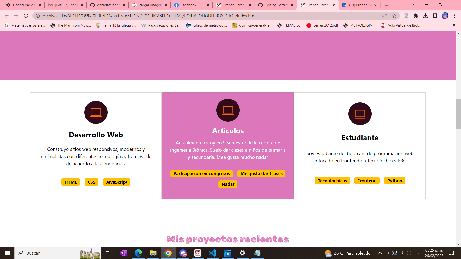 GitHub - BrendaSarah24/Portafolioproyectos: Este proyecto creado para el bootcamp Tecnolochicas ...