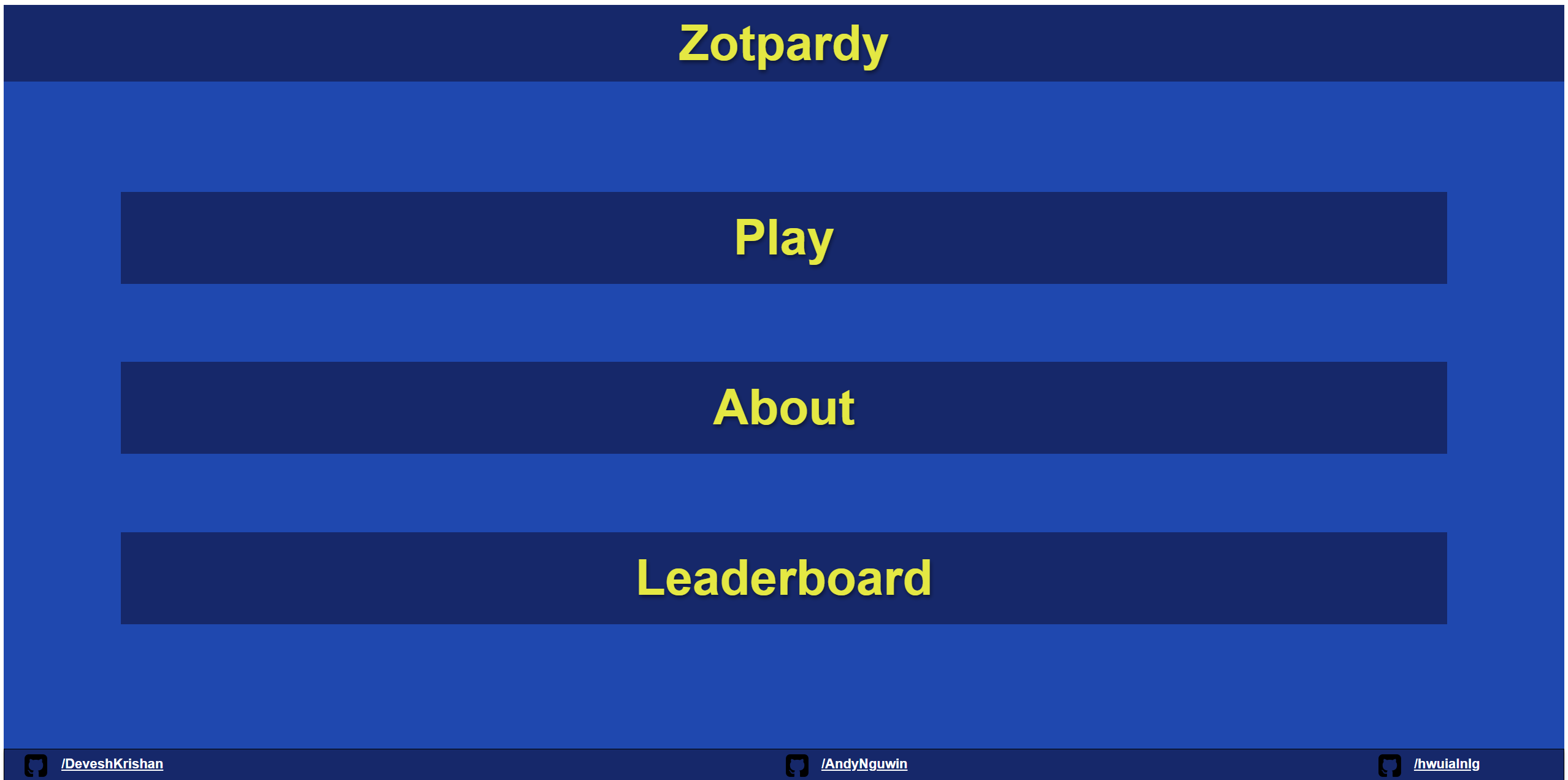 GitHub - DeveshKrishan/Zotpardy: A twist of classic Jeopardy sprinkled with new features and ...