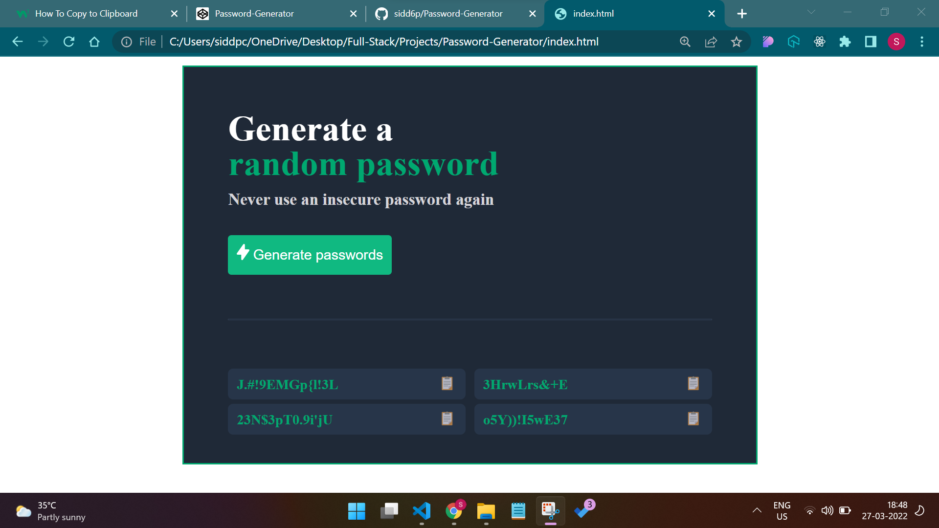 GitHub - sidd6p/Password-Generator: Password-Generator