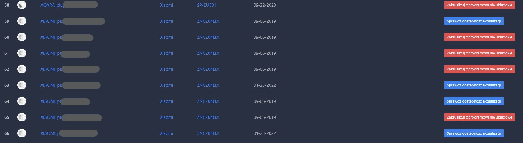 XIAOMI and AQARA plugs OTA error: No new image available - but 100% there is new image available ...