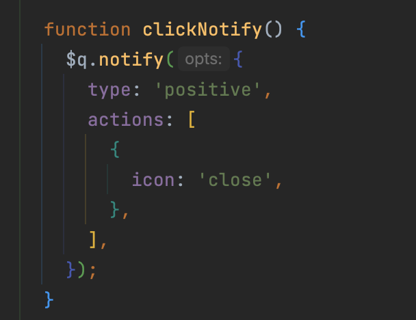 Notify actions not overwrite defined default ones · quasarframework quasar · Discussion #14451 ...