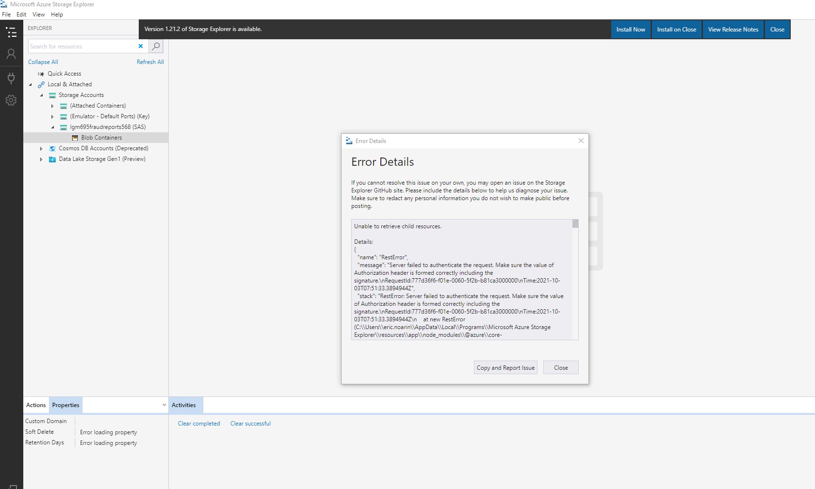 Microsoft Storage Explorer are not woring · Issue #5008 · microsoft/AzureStorageExplorer · GitHub