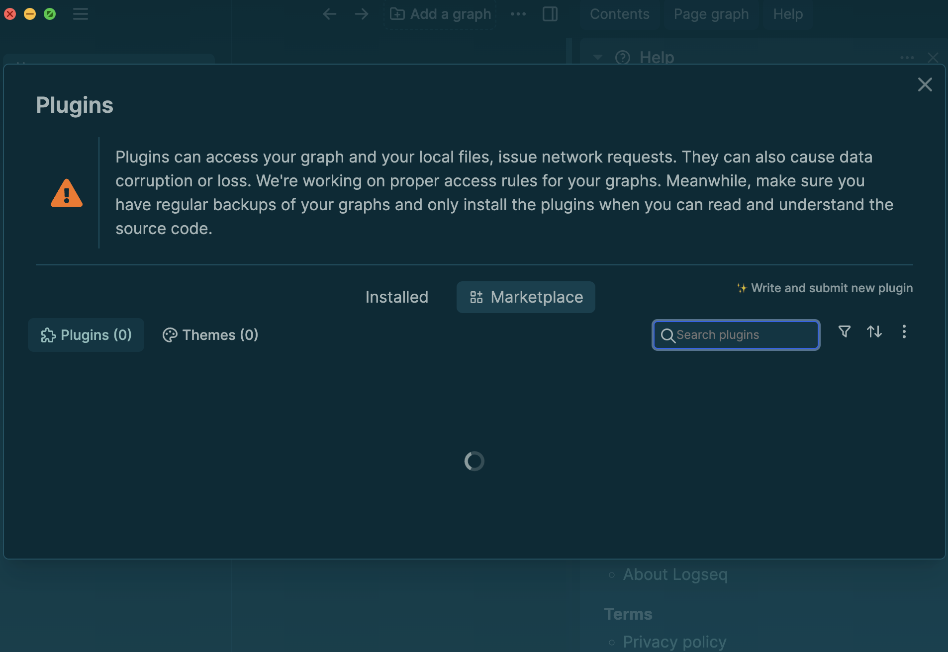 Not Able To Open The Logseq Marketplace To Download Plugins For Mac There Is Only Spinning