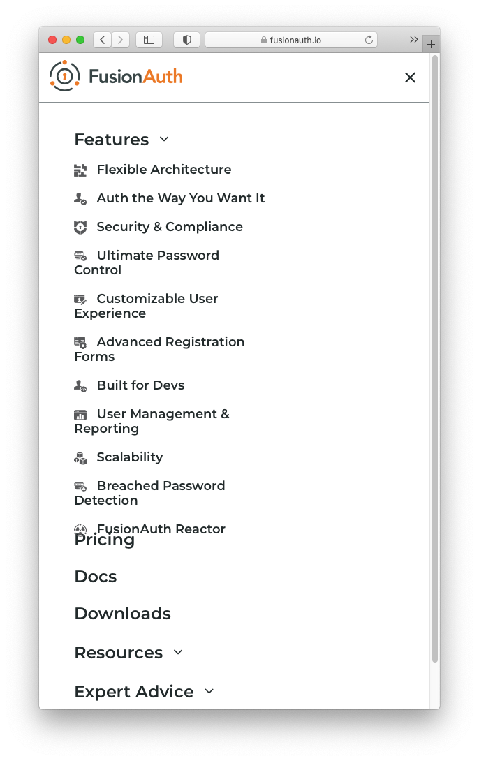 Features Menu Overflow On Mobile · Issue 213 · Fusionauthfusionauth Site · Github
