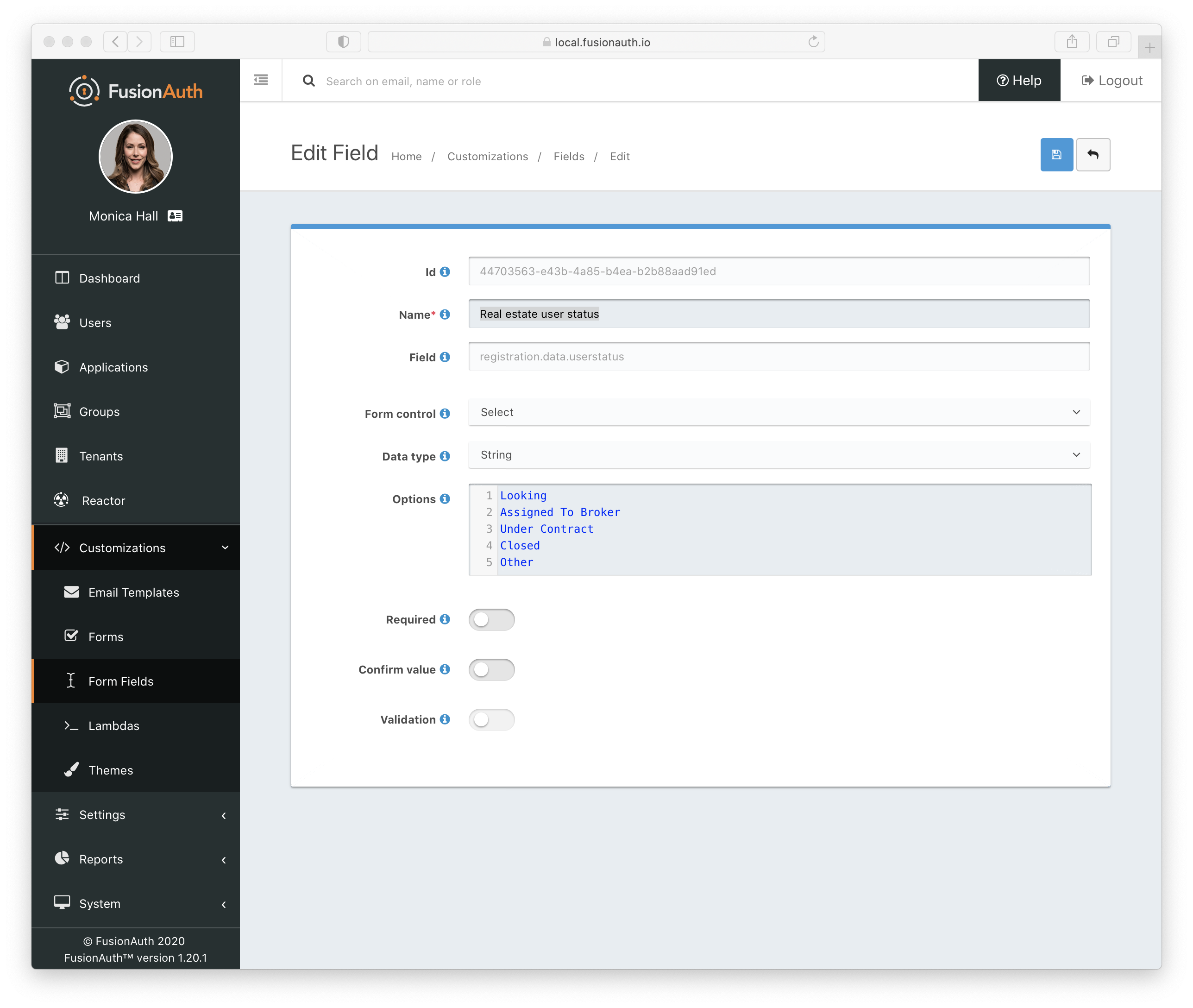 Required Attribute Of Custom Form Field Incorrect When Added To An