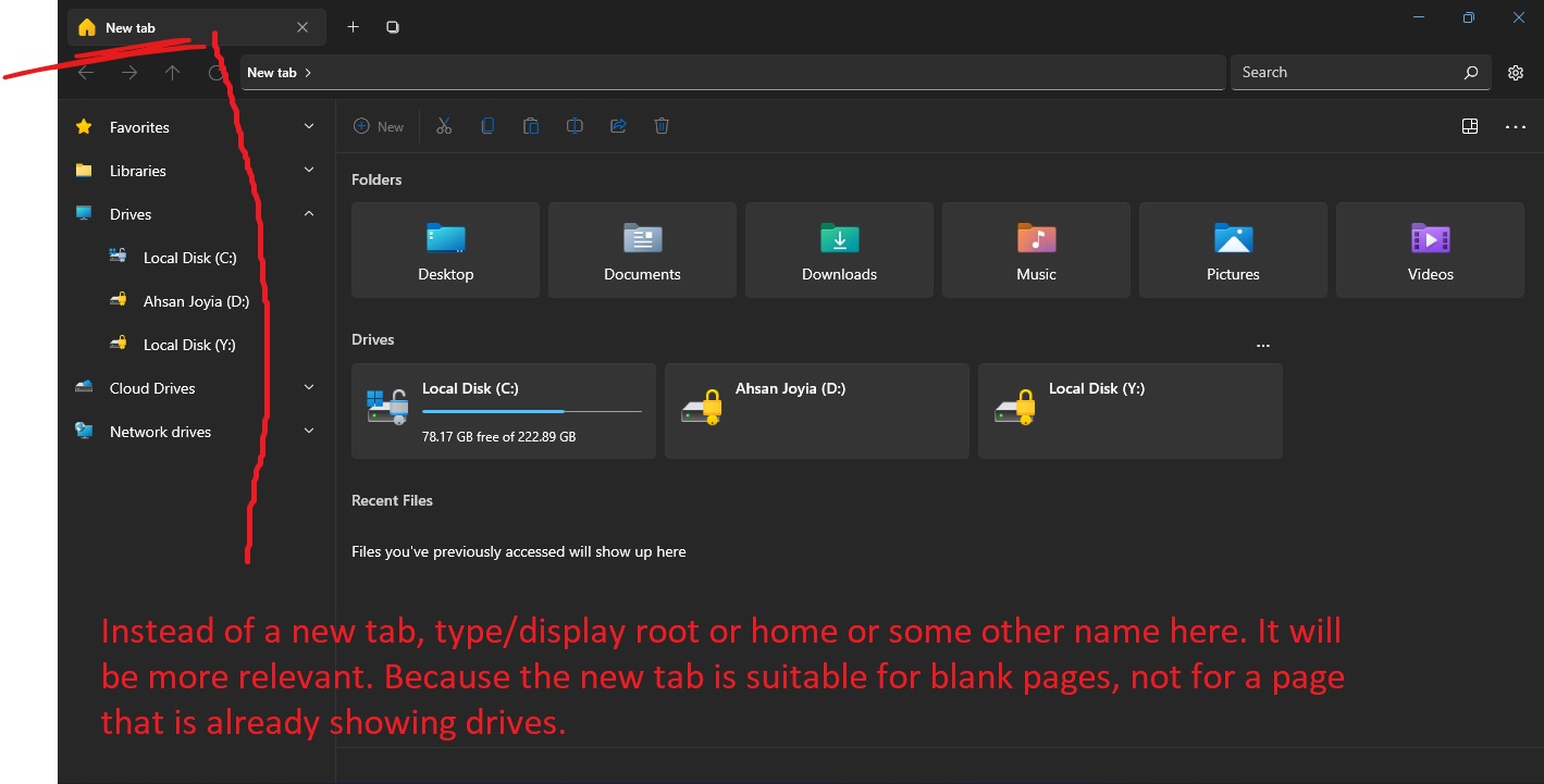 New Tab Display text change · Issue #6267 · files-community/Files · GitHub