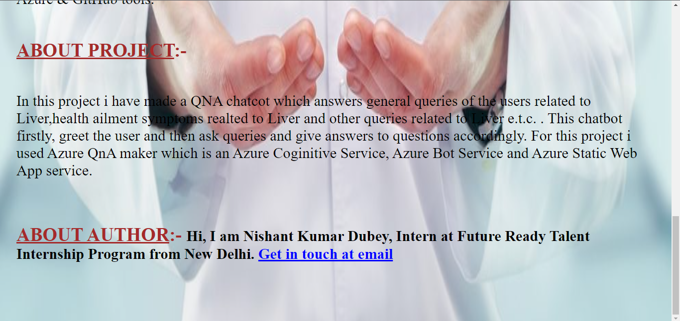 GitHub - themetaldragon/FRT-PROJECT-NISHANT-LIVER-BOT: Future Ready Talent Internship Program ...