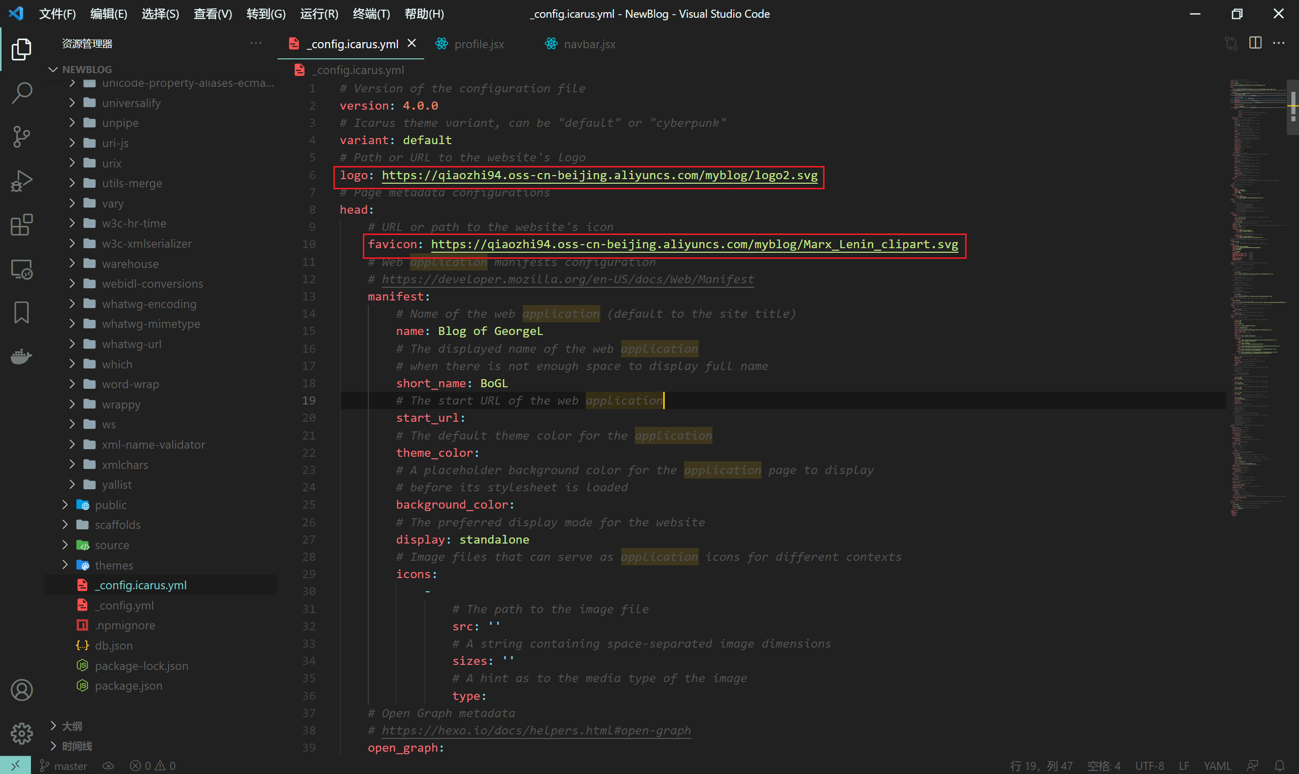 网页logo和社交icon图片无法显示的问题 · Issue #1024 · ppoffice/hexo-theme-icarus · GitHub
