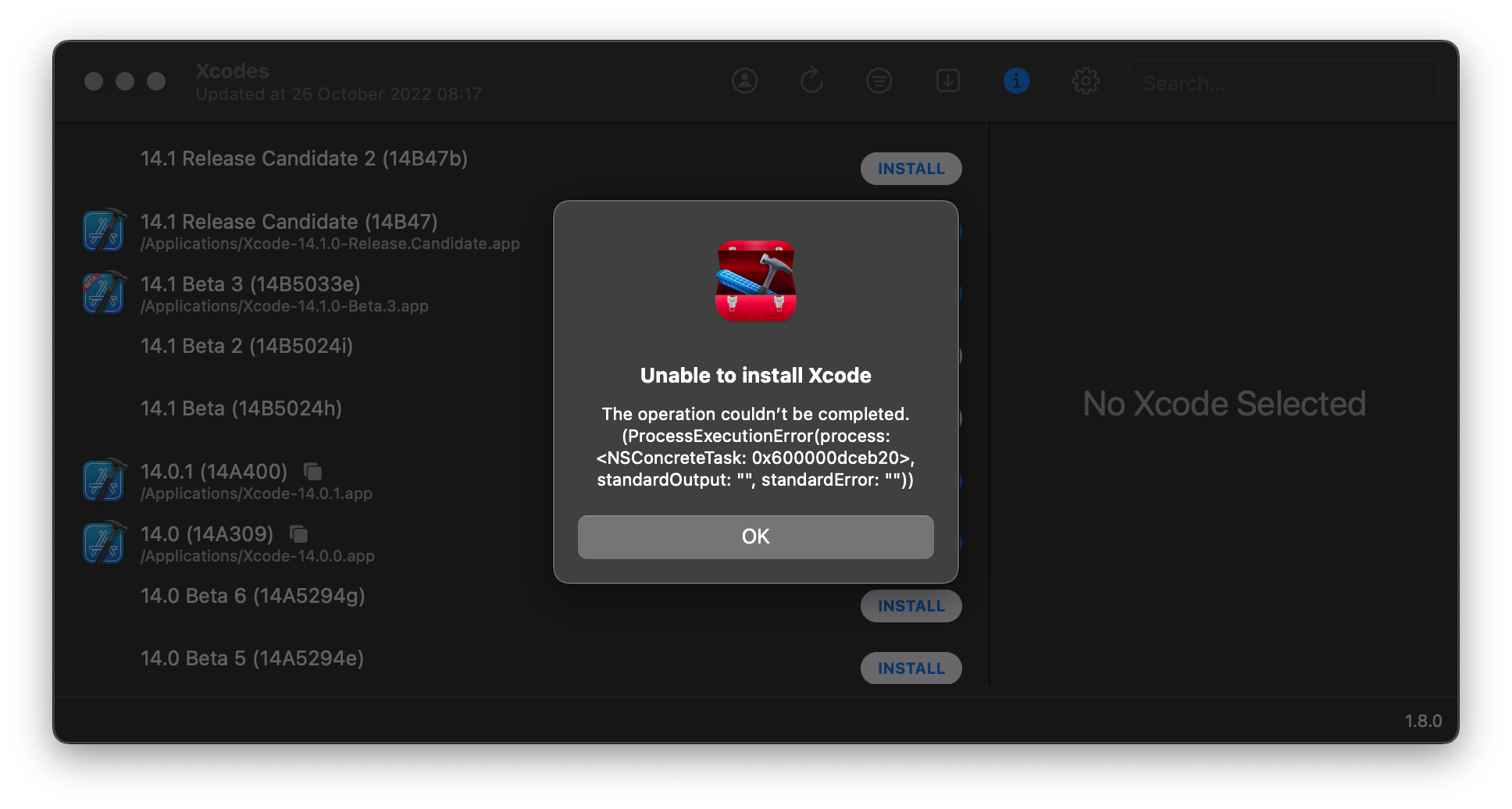 Cannot Install Xcode 14 1 Release Candidate 2 14B47b Issue 316 cannot-install-xcode-14-1-release-candidate-2-14b47b-issue-316
