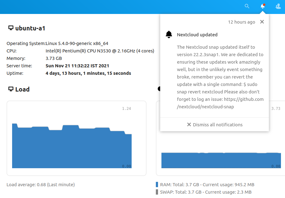Upgrade Nextcloud to 22.2.3 · Issue #1927 · nextcloud-snap/nextcloud-snap · GitHub
