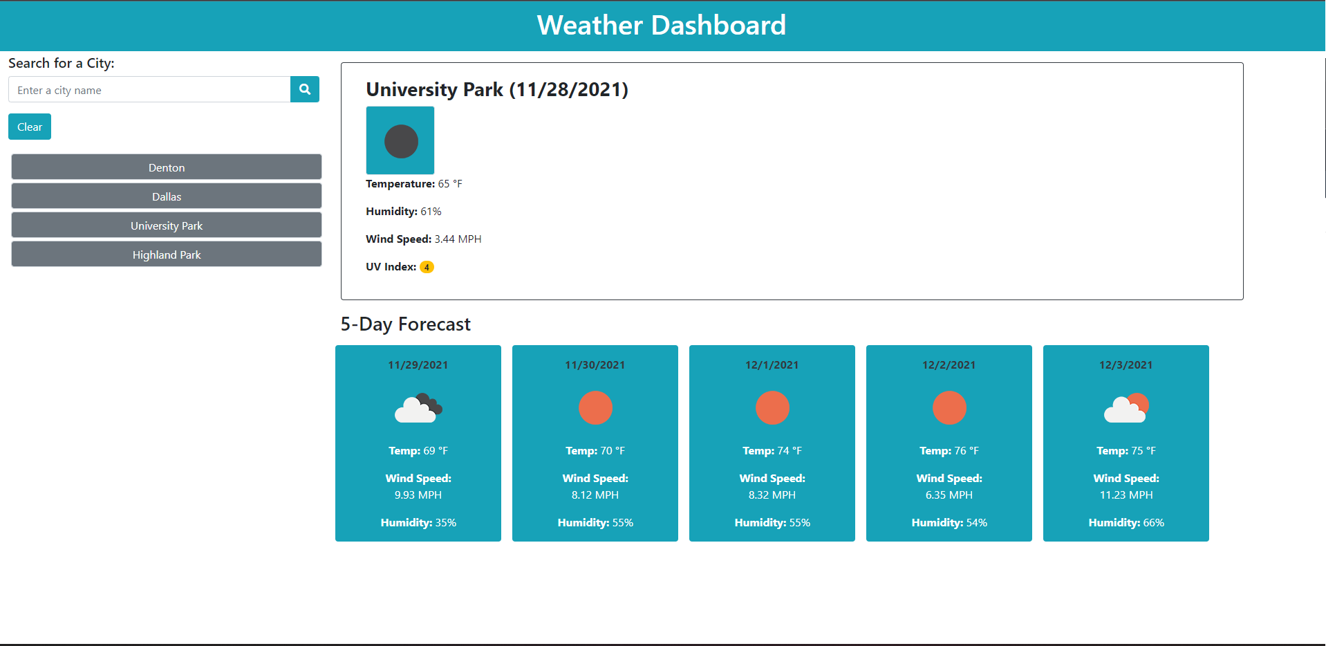 GitHub - jsnbdrx/weather-dashboard