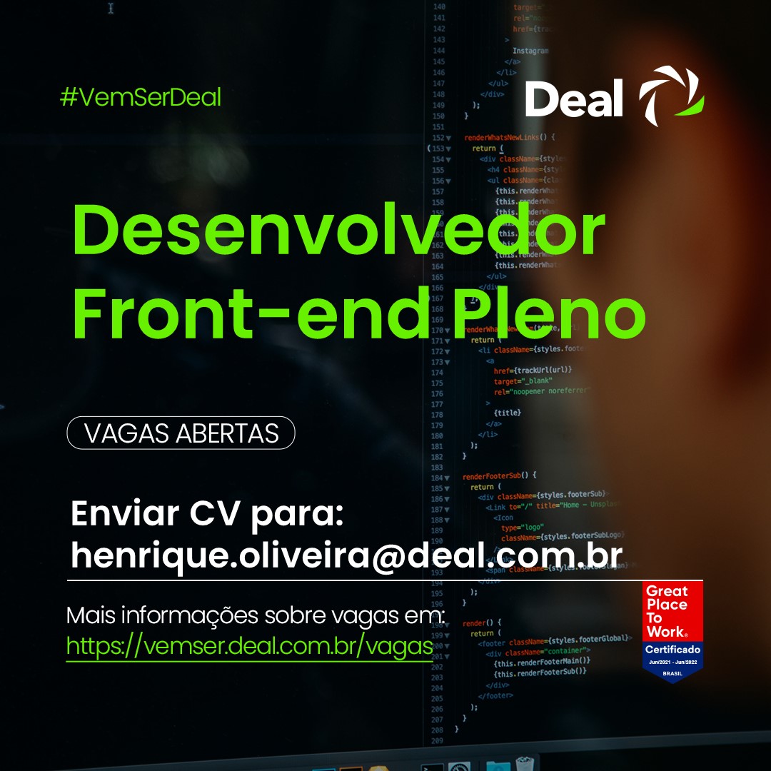 [Remoto] Front-end Developer na @Deal · Issue #7162 · frontendbr/vagas · GitHub