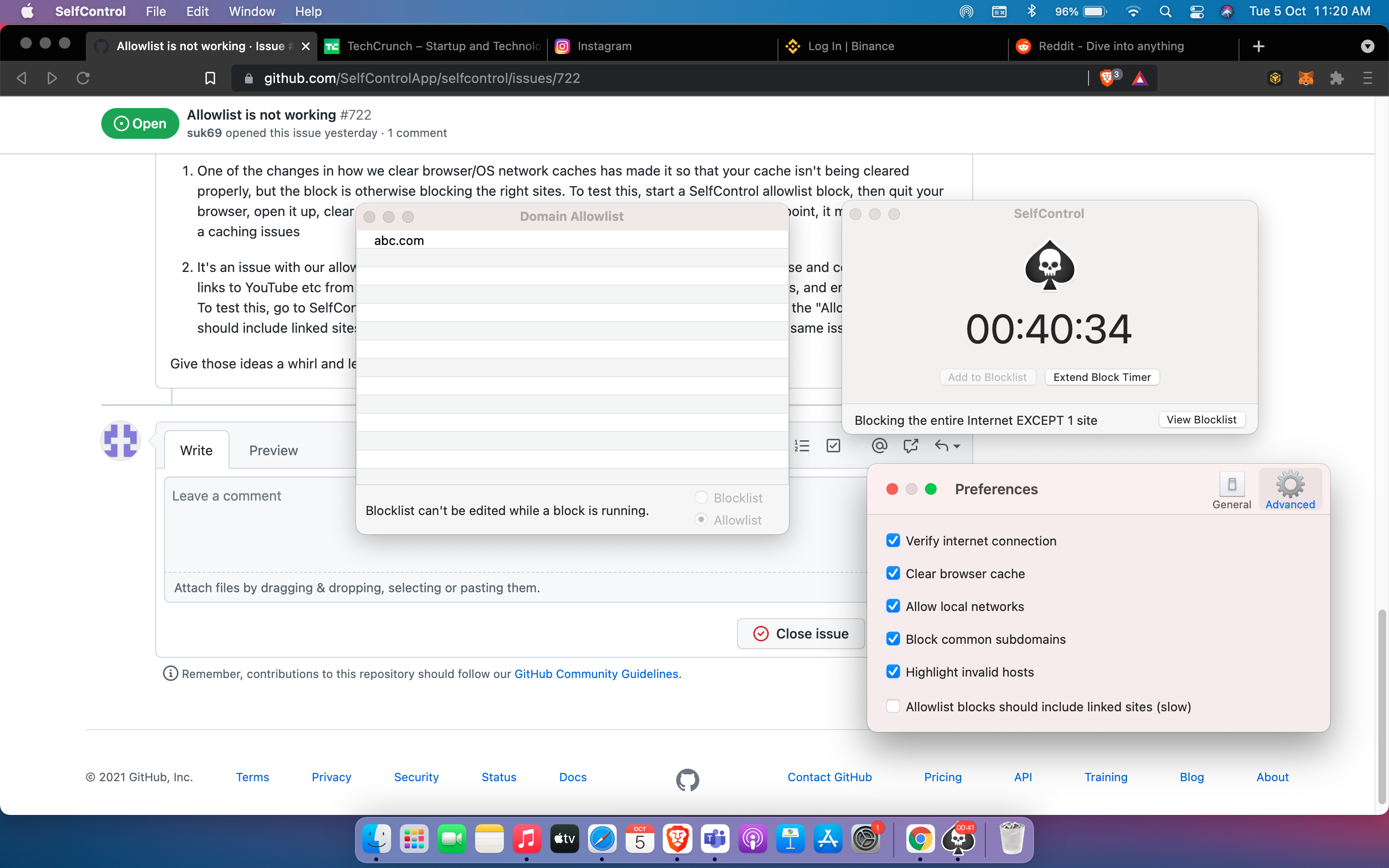 Allowlist is not working · Issue #722 · SelfControlApp/selfcontrol · GitHub