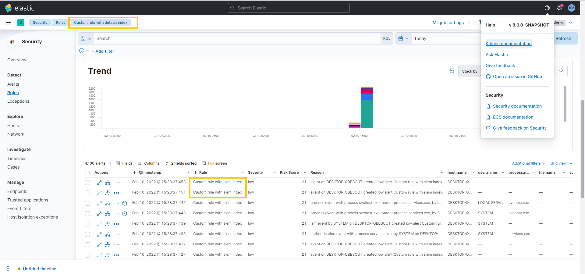 [Security Solution] Alerts that are generated from .siem-signals* index are displaying under ...