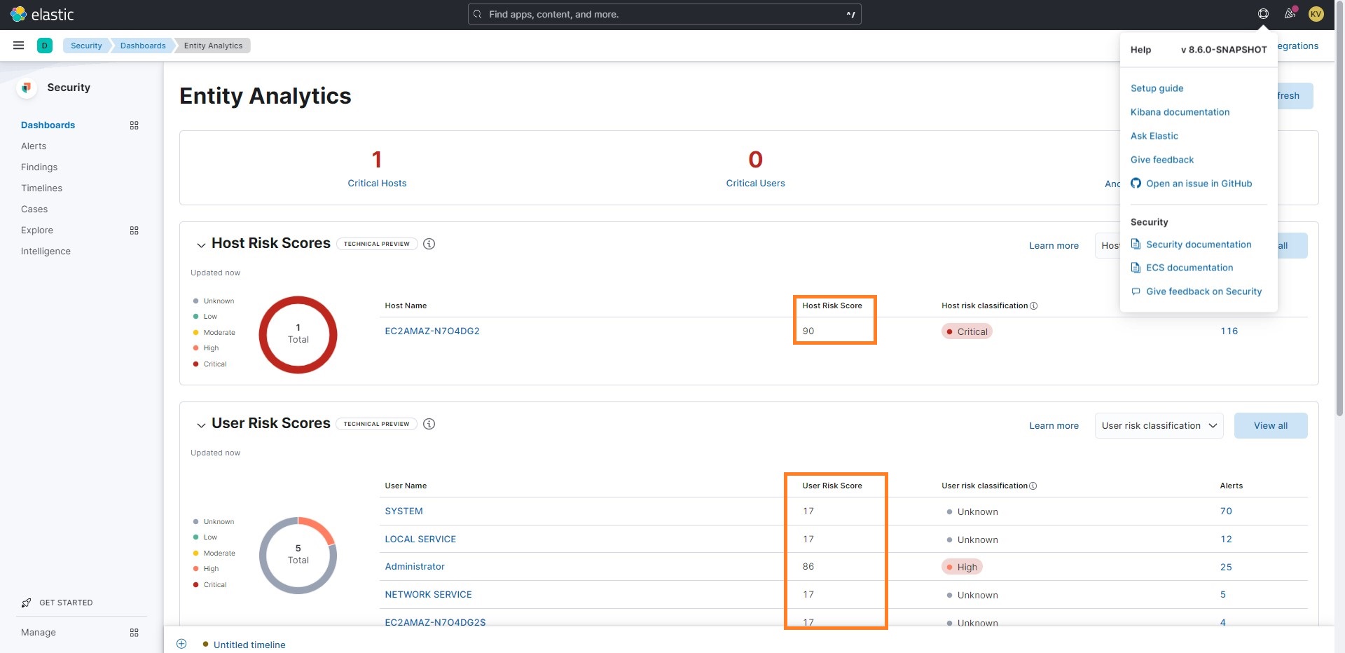 [Security Solution] Host and User Risk score should be consistent either in whole number or in ...