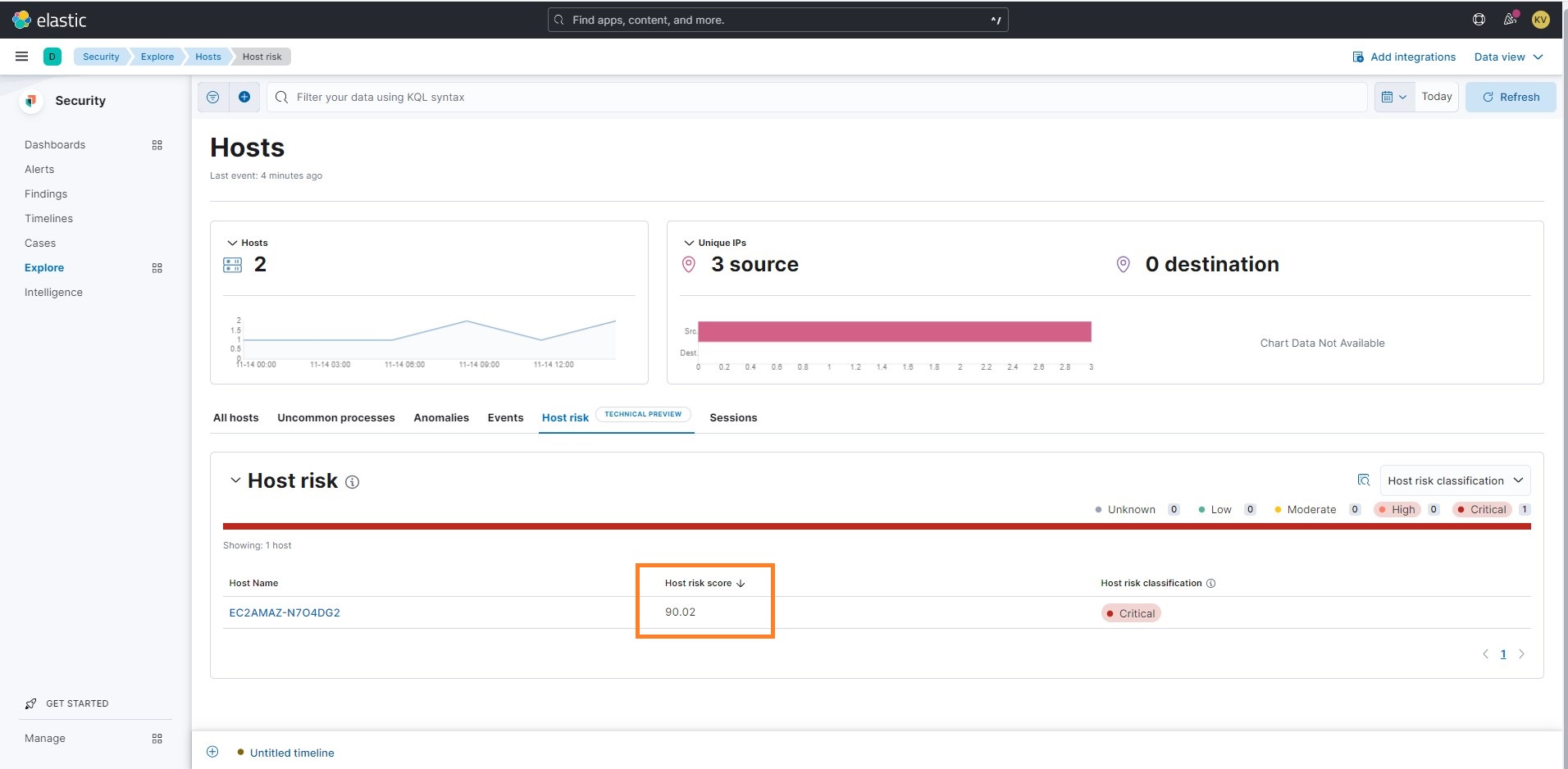 [Security Solution] Host and User Risk score should be consistent either in whole number or in ...