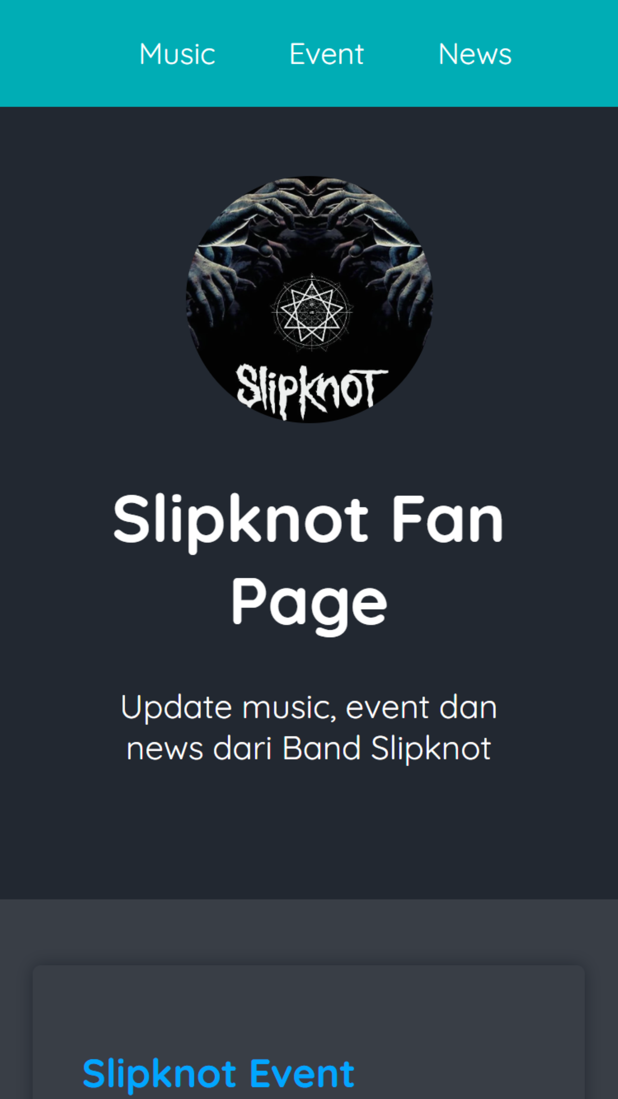 GitHub - klstak/Slipknot-Fan-Page: Tugas Akhir Membuat Website dari Dicoding (Belajar Dasar ...