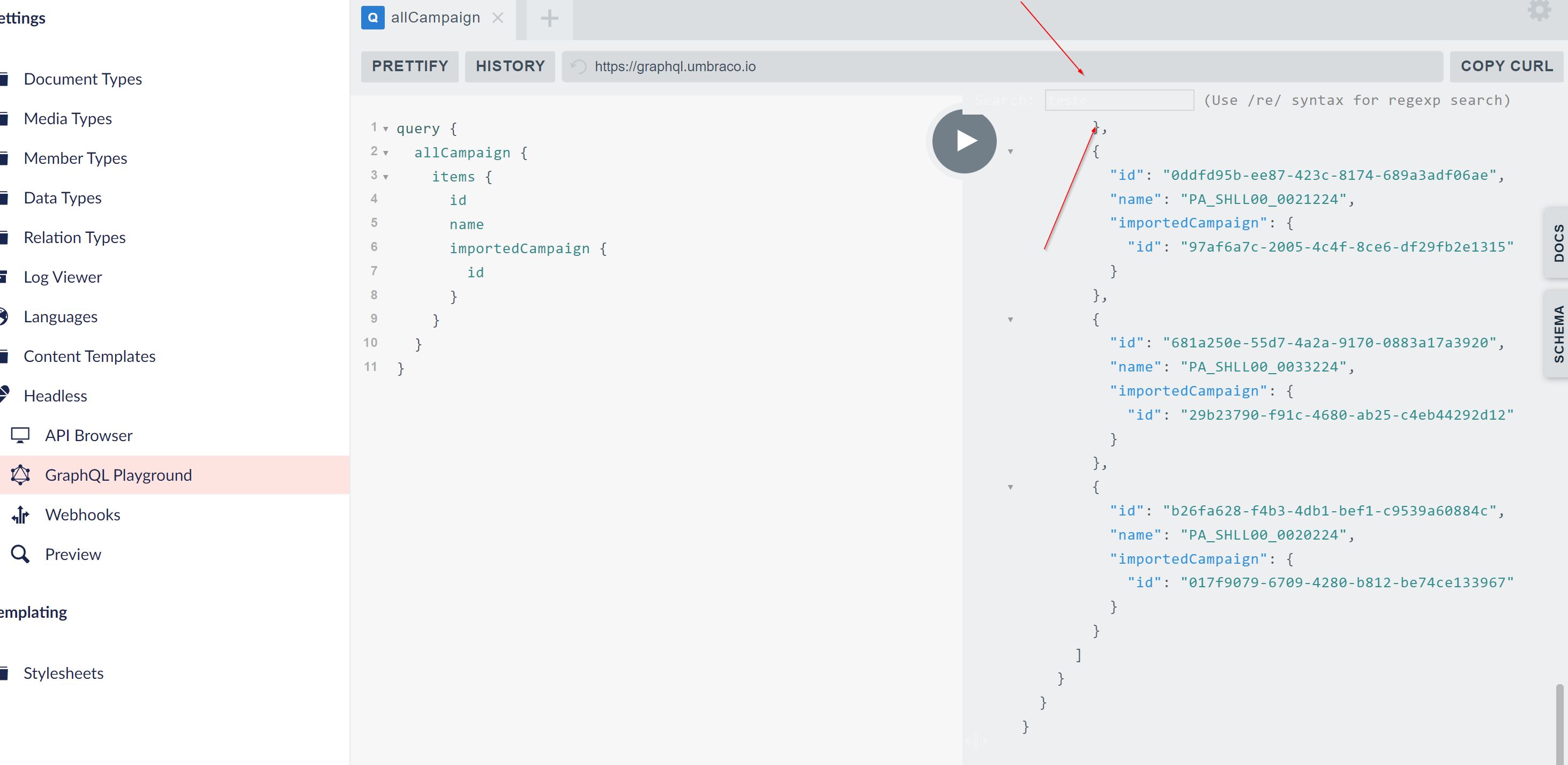 Heartcore: GraphQL Playground UI bugs · Issue #55 · umbraco/Umbraco.Heartcore.Issues · GitHub