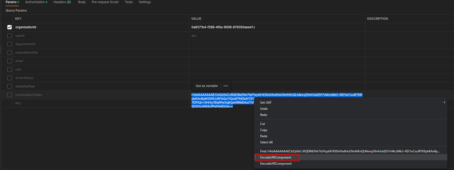 EncodeURIComponent - Not working when selected via right click menu · Issue #11798 · postmanlabs ...