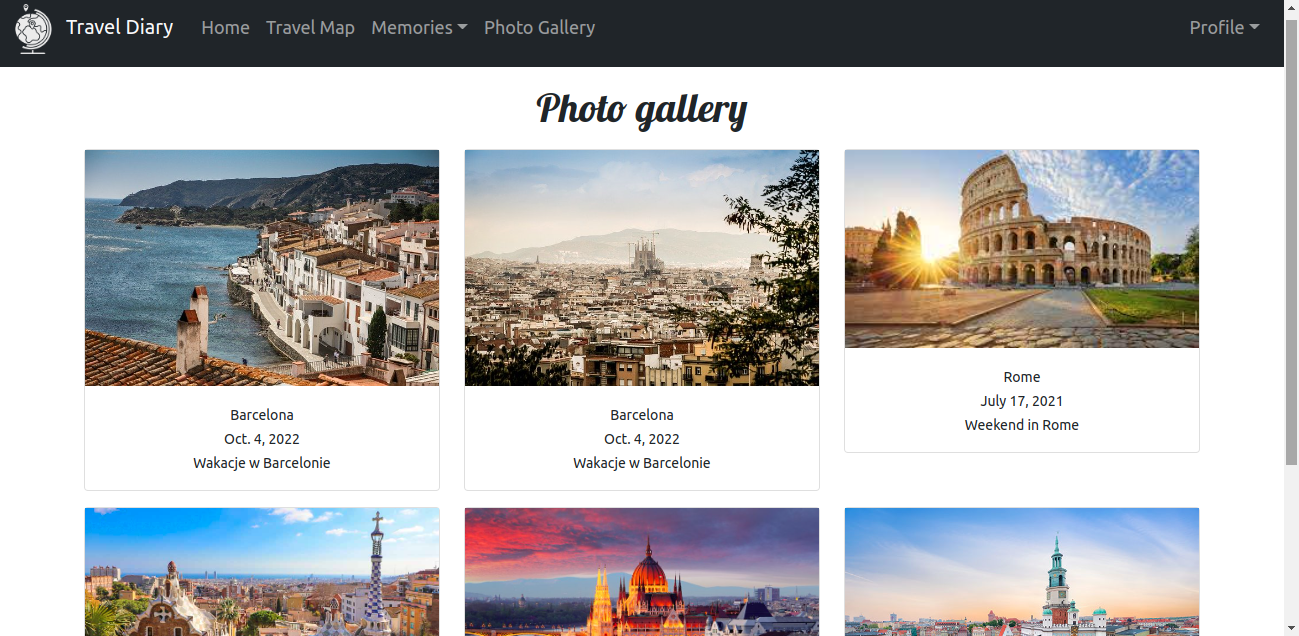 GitHub - Leszczynka/TravelDiary