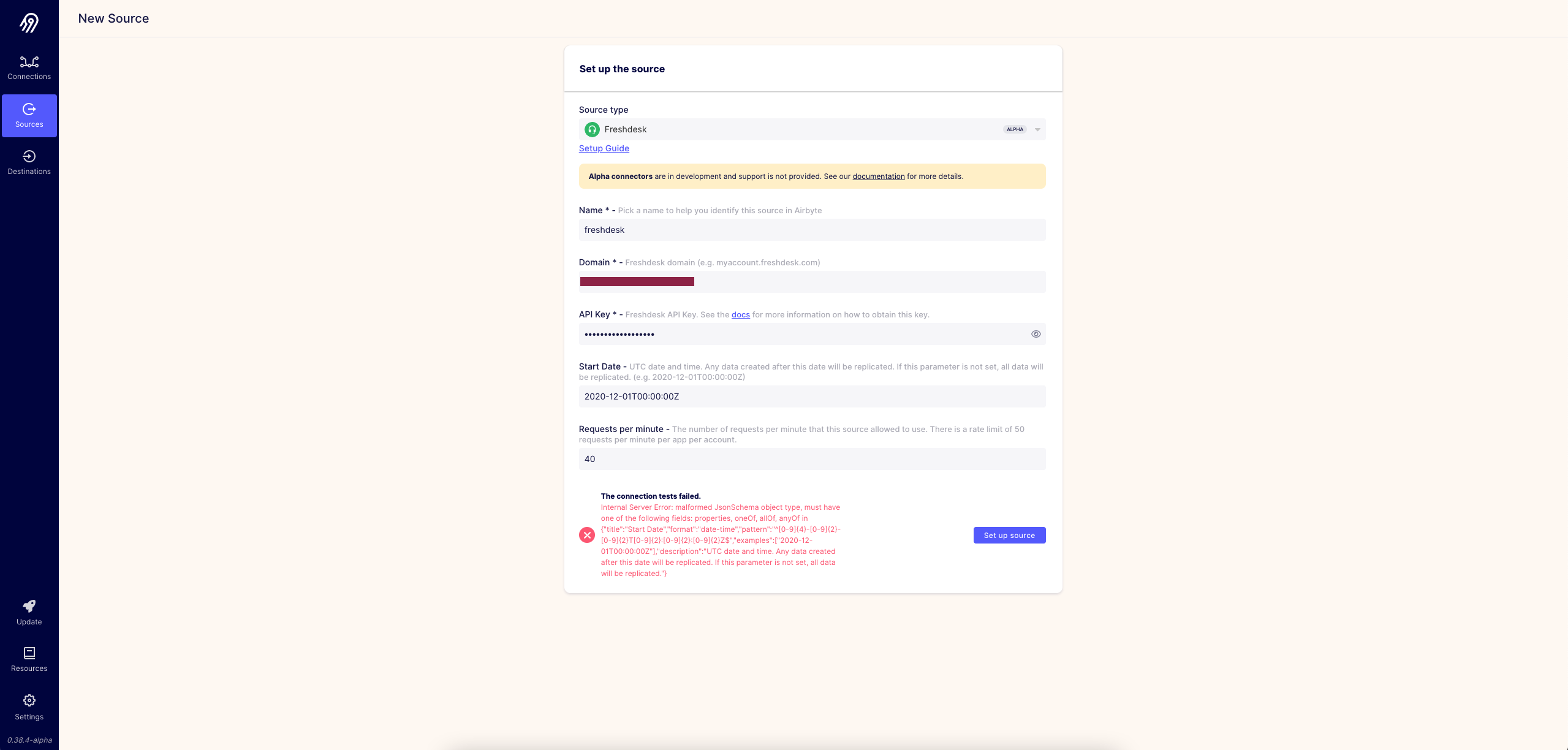 Freshdesk Source Error `start Date` Is Malformed · Issue 12957 · Airbytehq Airbyte · Github