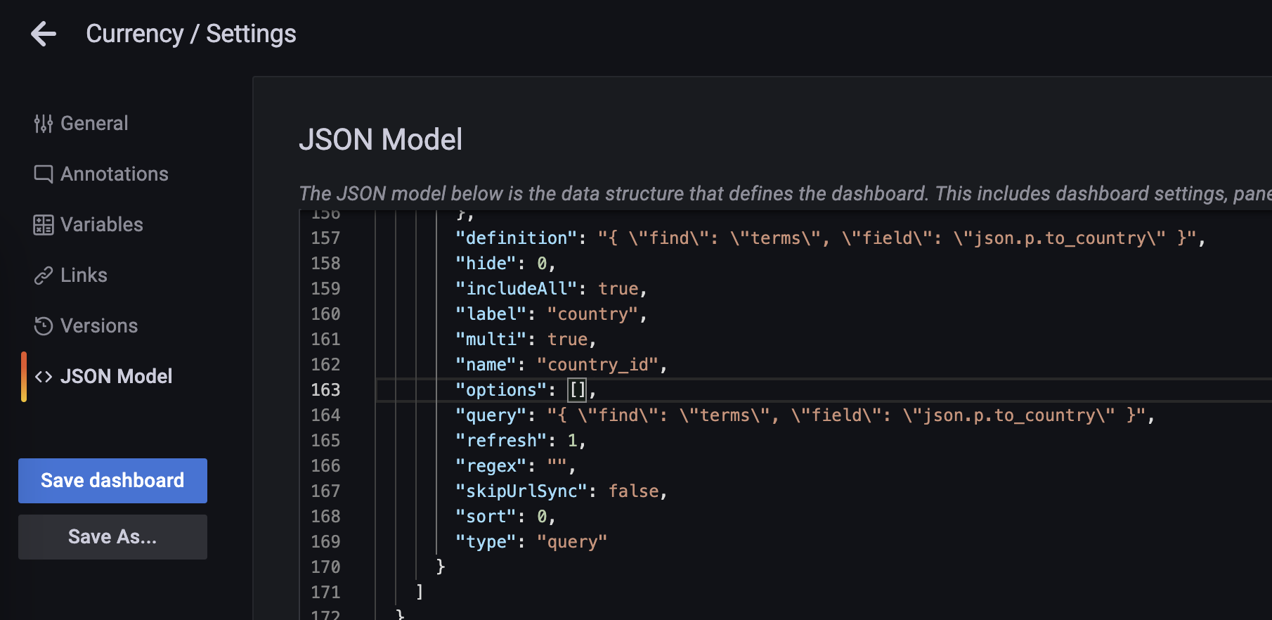 Not saves options in dashboard JSON Model · Issue #47838 · grafana/grafana · GitHub