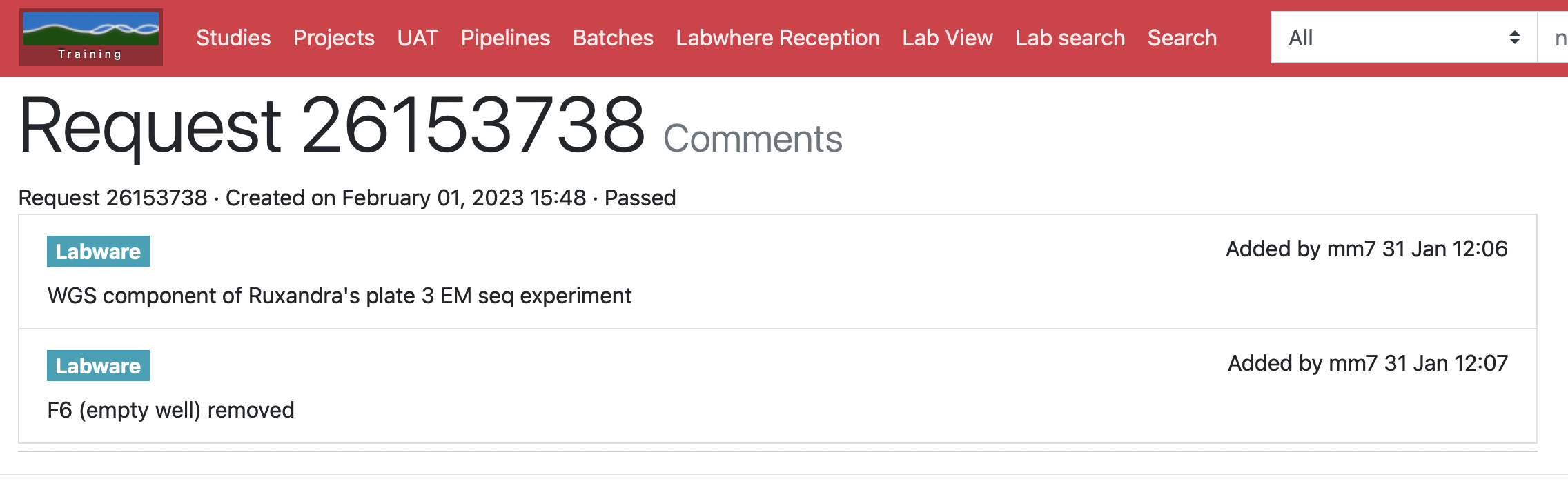DPL-652 [BUG] Batch page not showing comments · Issue #3744 · sanger/sequencescape · GitHub