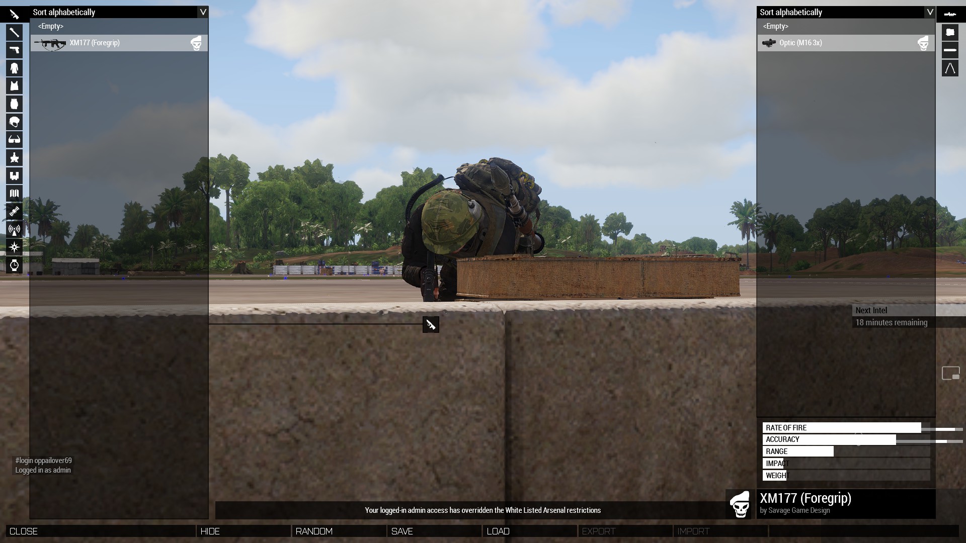 Logging in to admin causes all weapons in the Arsenal to disappear ...