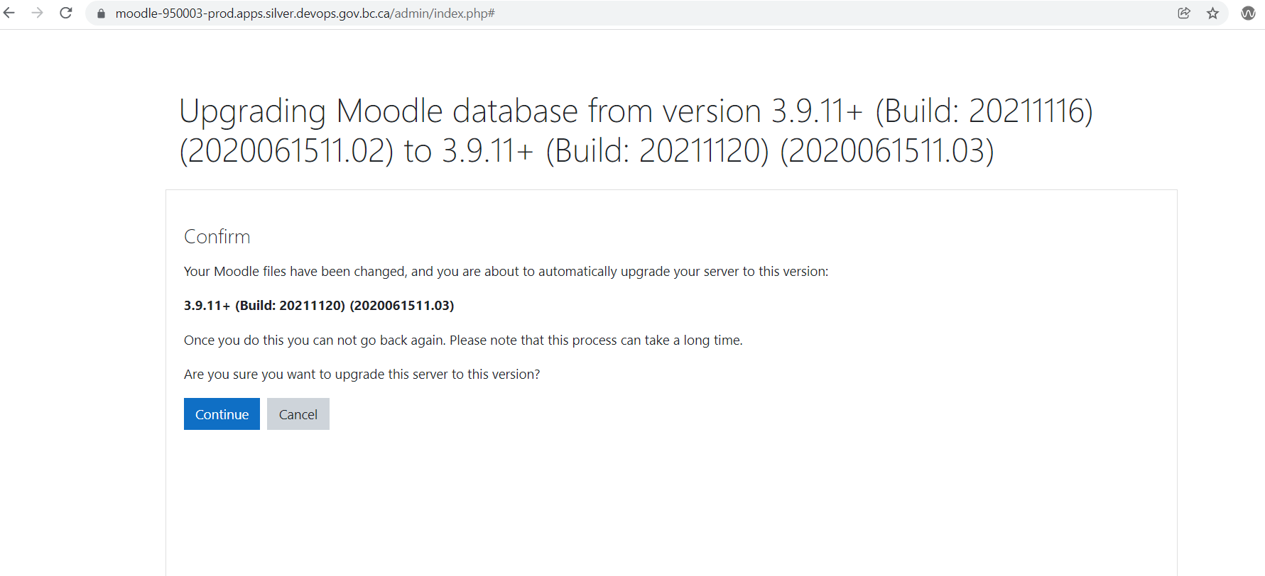 Wierd message when clicking on Moodle Home · Issue #67 · bcgov/moodle · GitHub