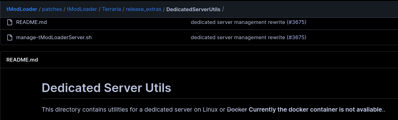 [Docker] Server does not start · Issue #3625 · tModLoader/tModLoader · GitHub