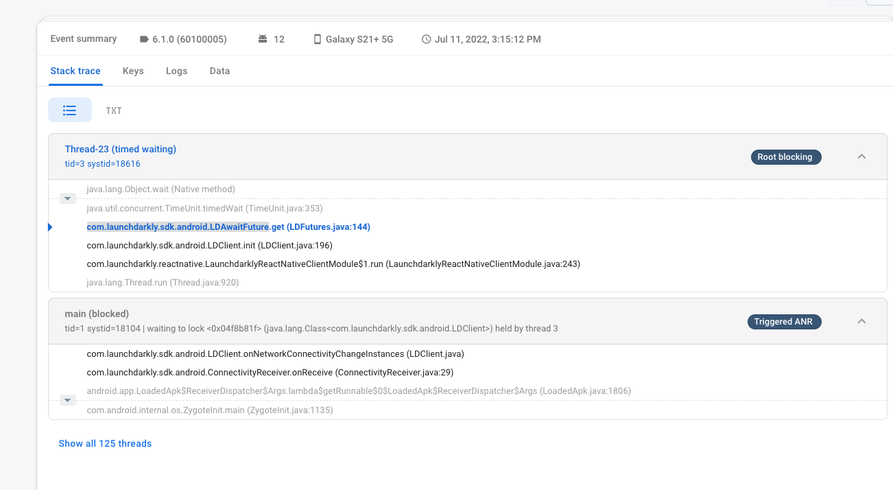 ANRs being reported on Android · Issue #15 · launchdarkly/flutter-client-sdk · GitHub