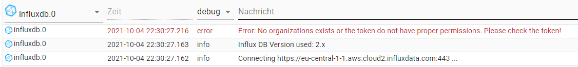 Could Not Connect To Influxdb Cloud Request Timed Out · Issue 175 · Iobroker Iobroker