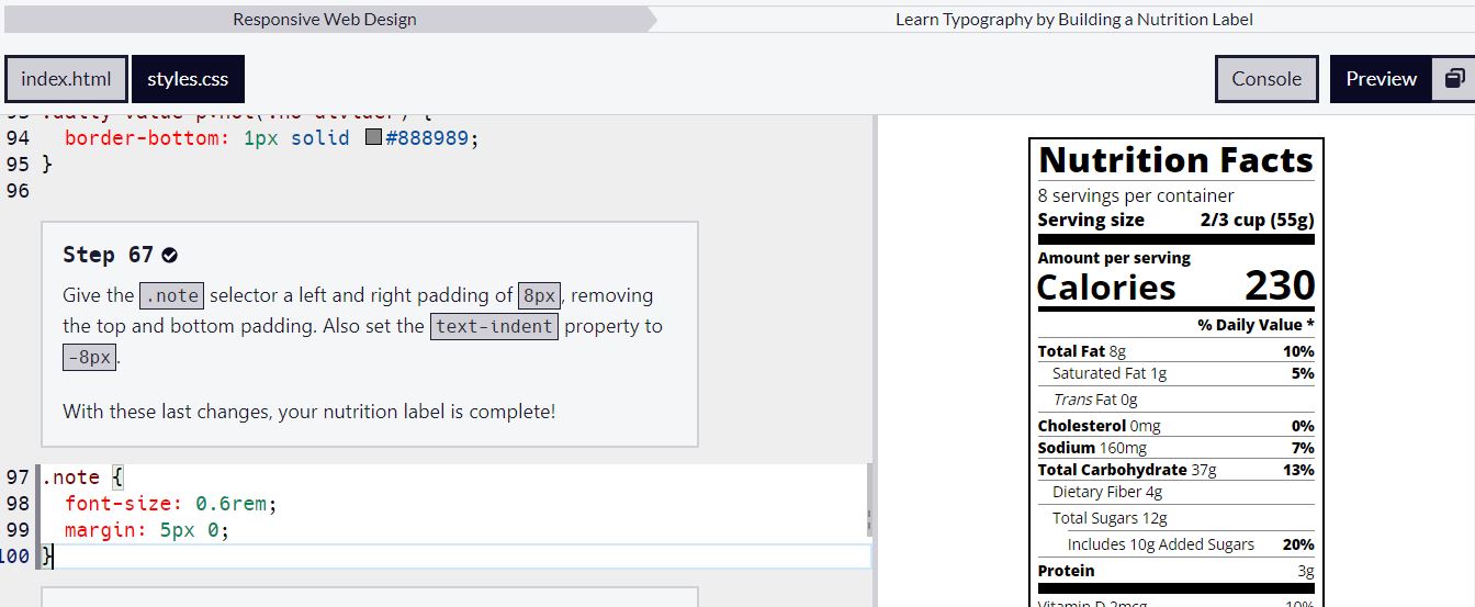 GitHub - Uzmakh/Typography-Nutrition-Label-fcc: Responsive Web Design-Lesson-7