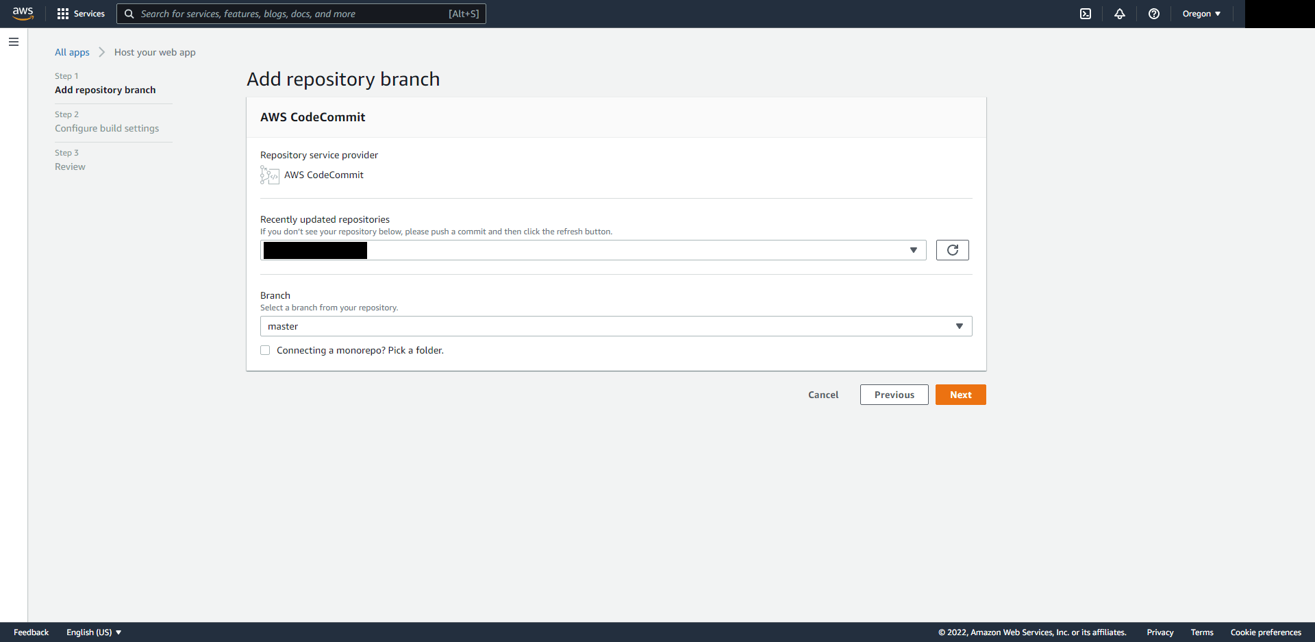 Amplify console not creating new service role for CodeCommit repo with read-only access ...