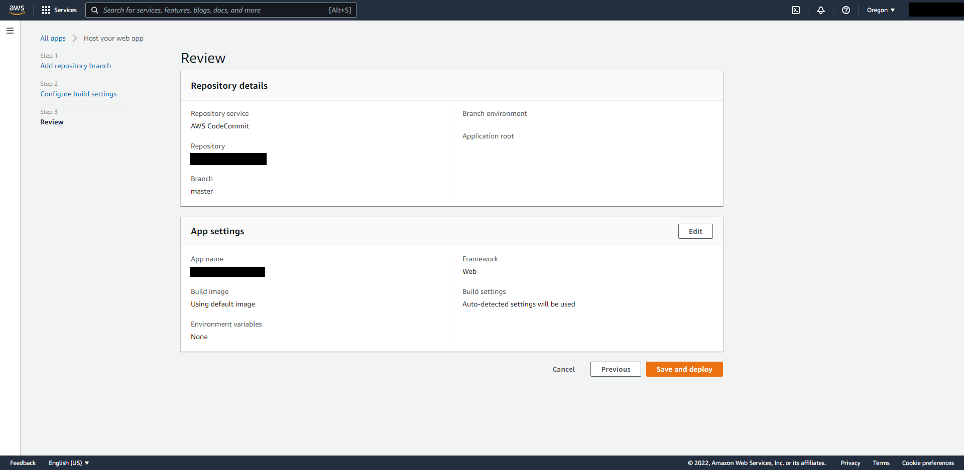 Amplify console not creating new service role for CodeCommit repo with read-only access ...