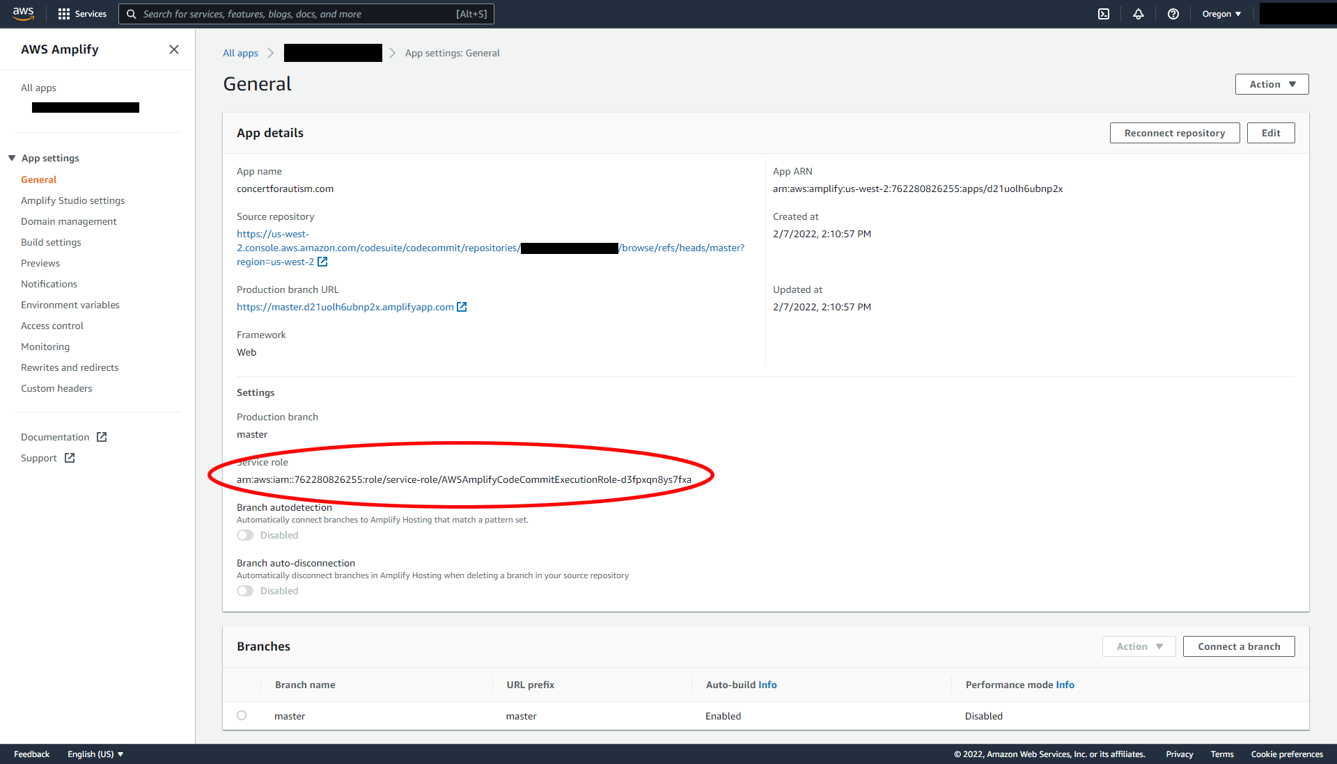 Amplify console not creating new service role for CodeCommit repo with read-only access ...