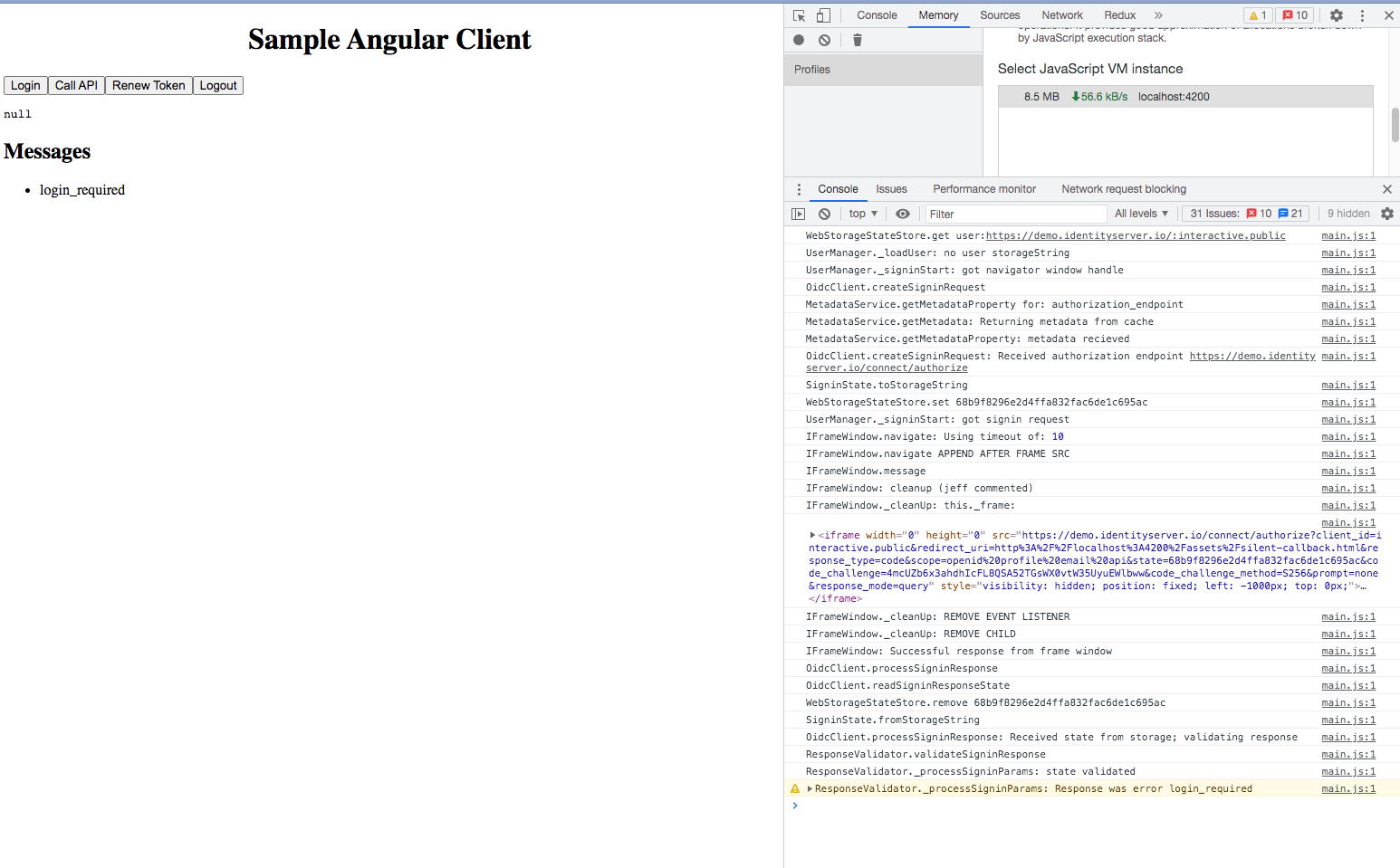 heap memory grows over iterations of silent signin · Issue #138 · authts/oidc-client-ts · GitHub