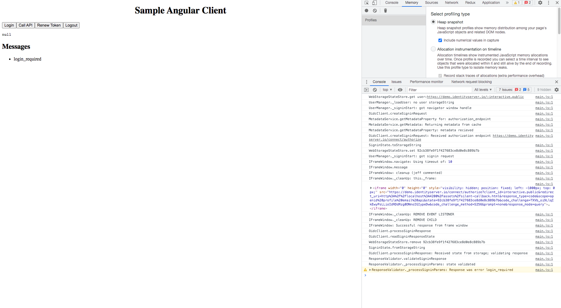 heap memory grows over iterations of silent signin · Issue #138 · authts/oidc-client-ts · GitHub
