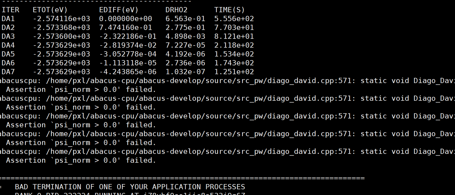 doing SCF error with setting ks_solver to "dav" · Issue #563 · deepmodeling/abacus-develop · GitHub